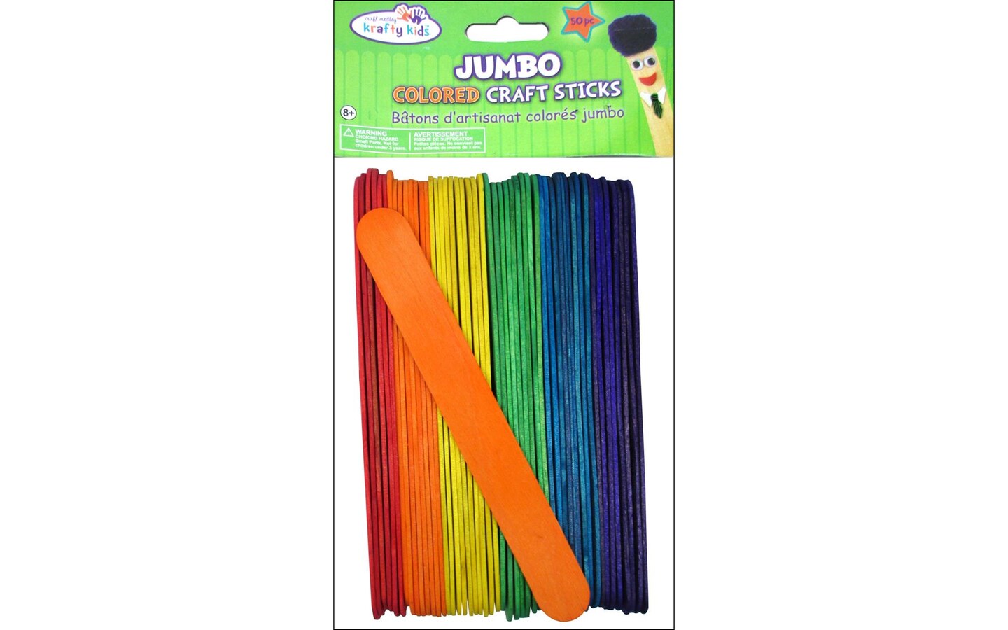 Multicraft Wood Craft Sticks Jumbo 6" Color 50pc | Michaels