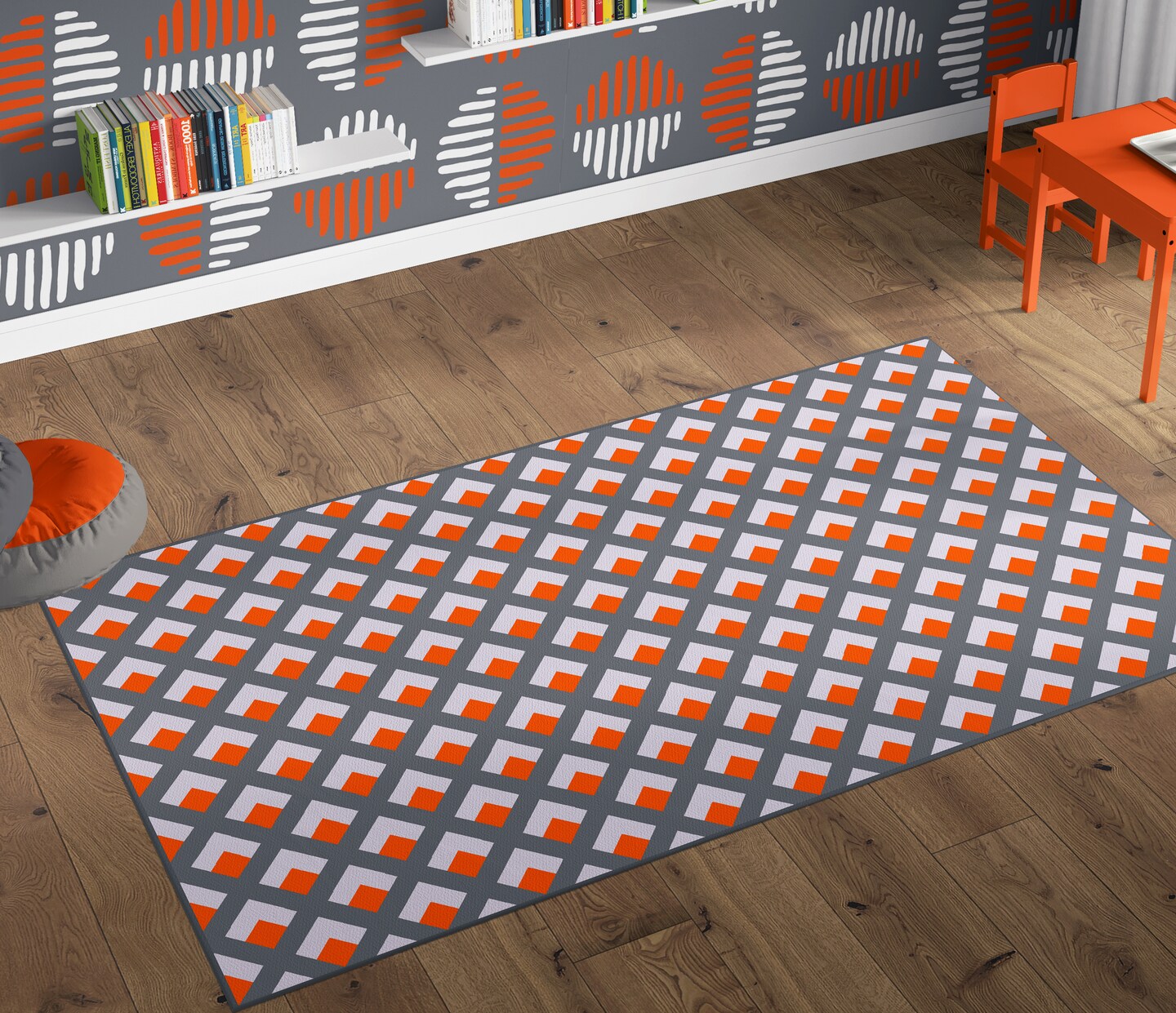 Deerlux Modern Living Room Area Rug with Nonslip Backing, Geometric ...