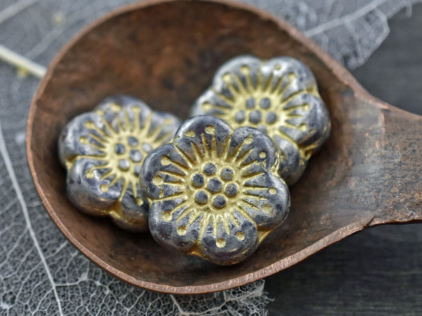 *2* 18mm Gold Washed Silver Gilded Wildflower Beads | Michaels