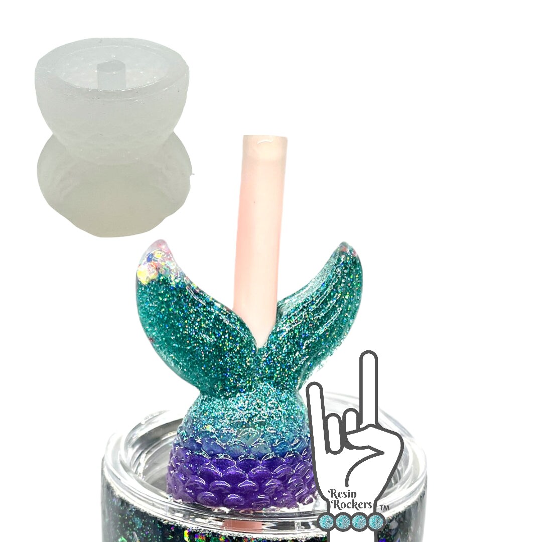 3D Mermaid Tail Straw Topper Mold for Epoxy Resin Art | Michaels