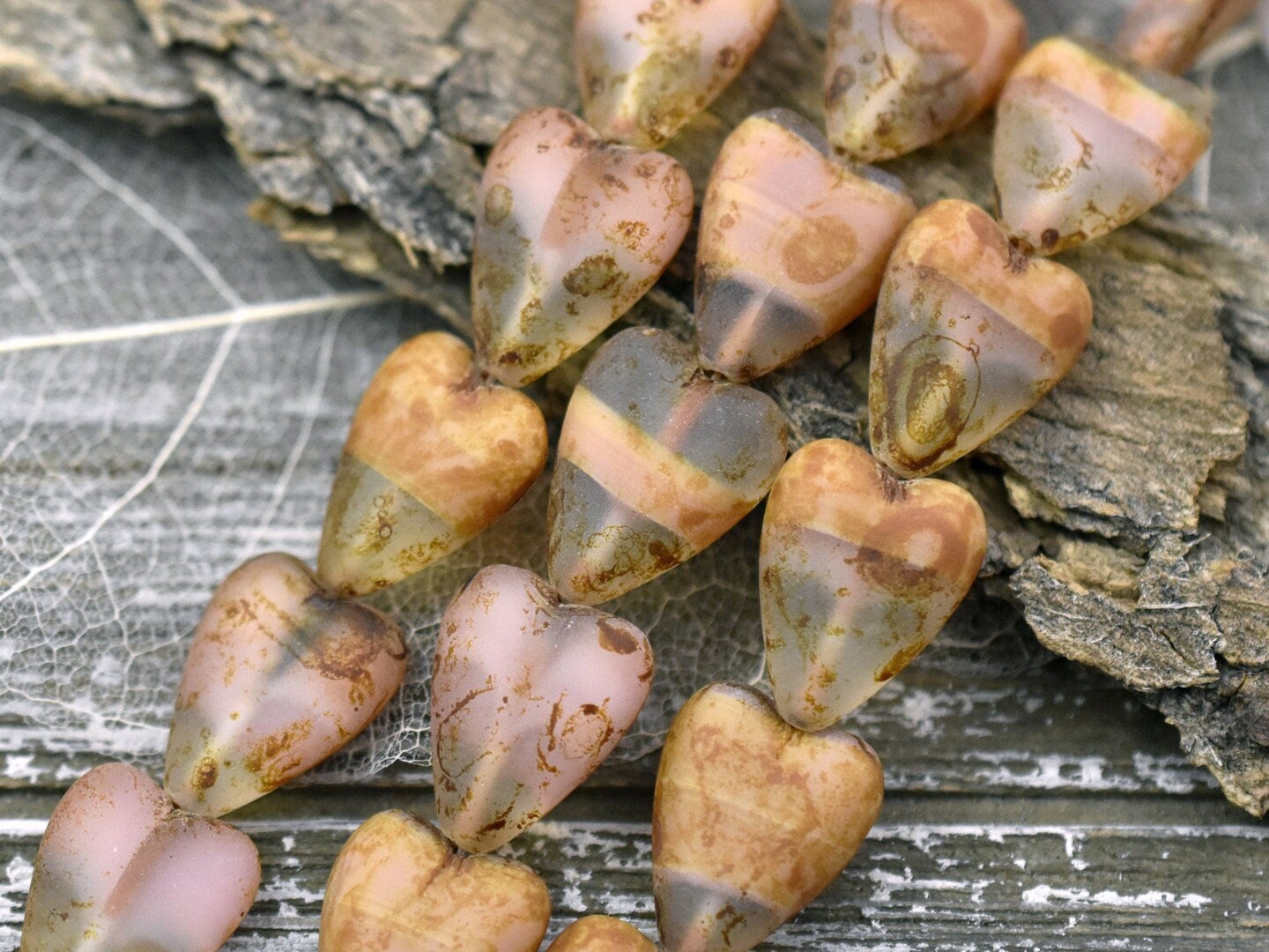 *6* 13x16mm Matte Crystal & Pink Picasso Heart Beads | Michaels