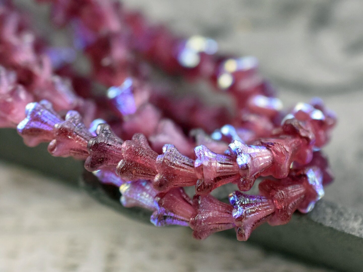 *30* 5x6mm Pink Fuschia AB Bell Flower Beads | Michaels