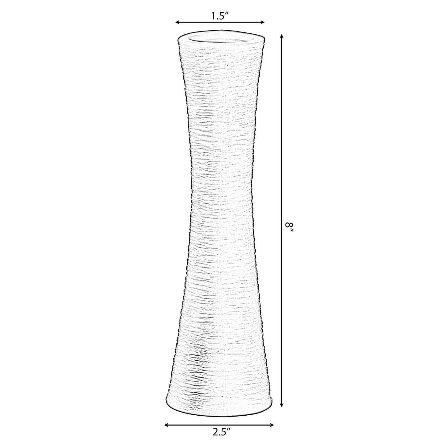 Contemporary Ceramic Textured Slim Hourglass Shape Table Vase Flower ...