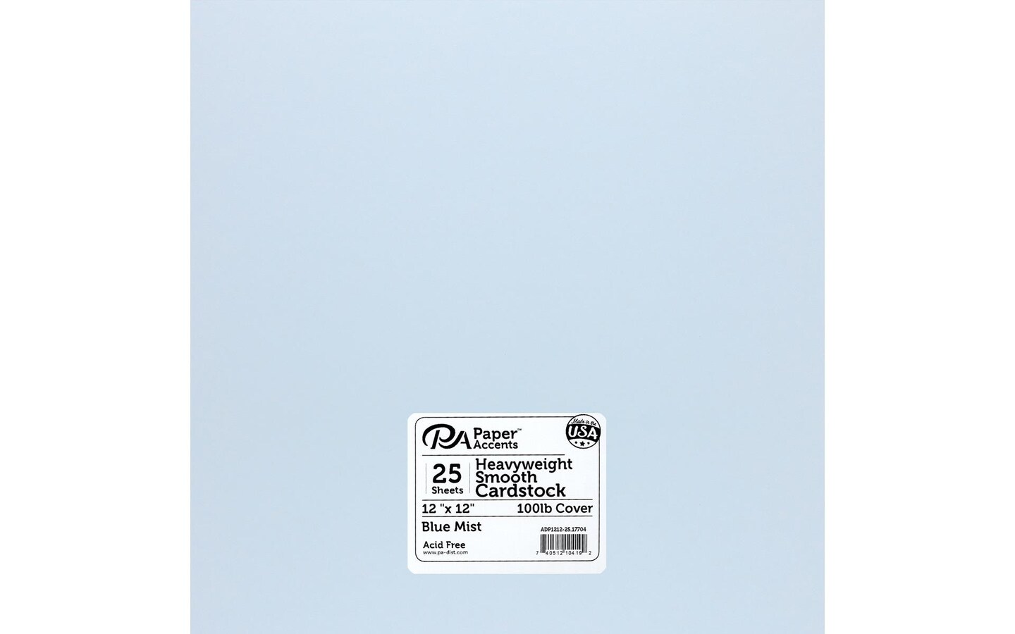 PA Paper Accents Heavyweight Smooth Cardstock 12" x 12" Blue Mist ...