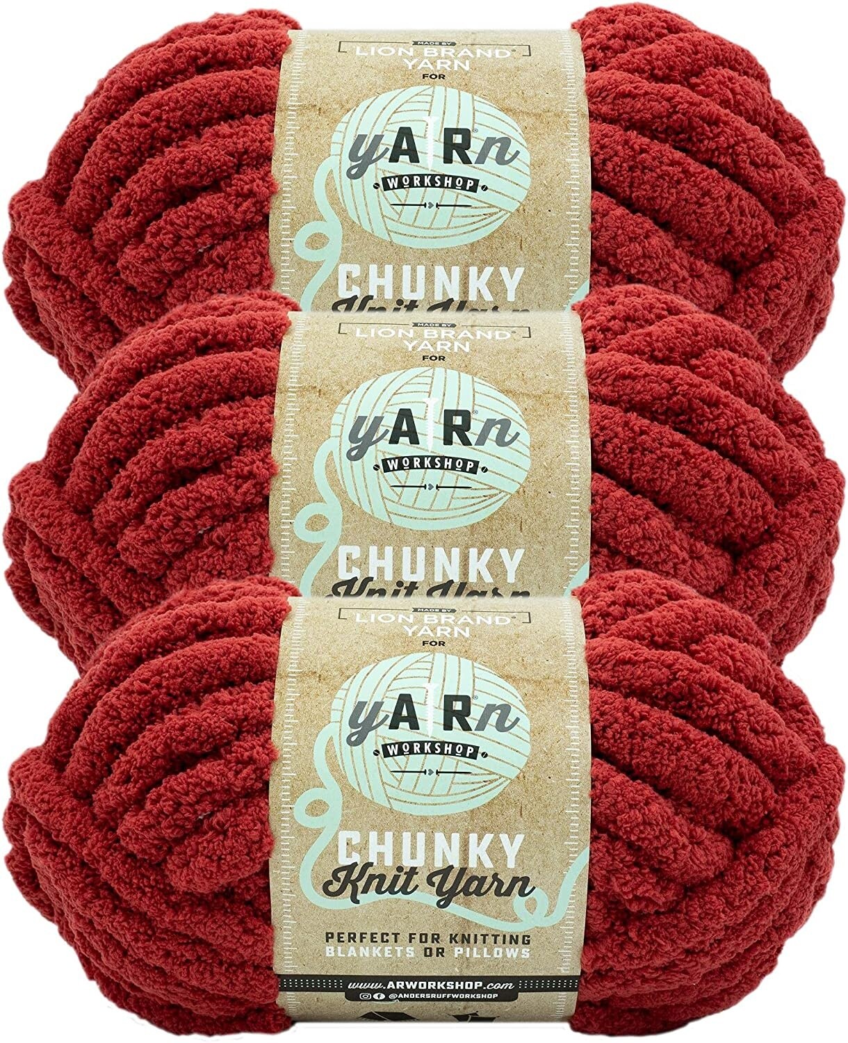 (Pack of 3) Lion Brand AR Workshop Chunky Knit Yarn-Sangria | Michaels
