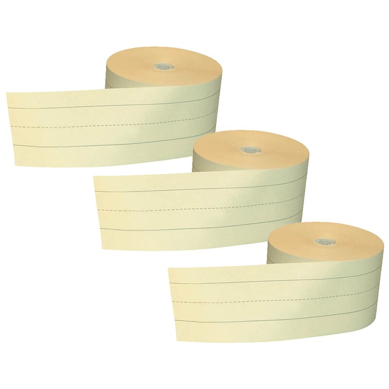 Sentence Strip Roll, Manila, 1-1/2" X 3/4" Ruled 3" X 200', 3 Rolls ...