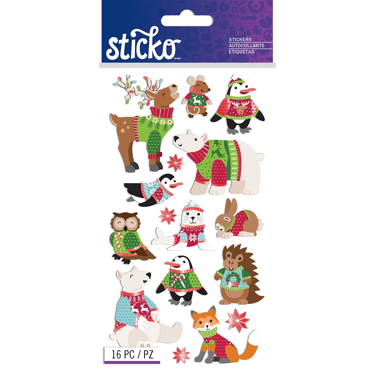 Sticko Stickers-Holiday Sweater Animals | Michaels
