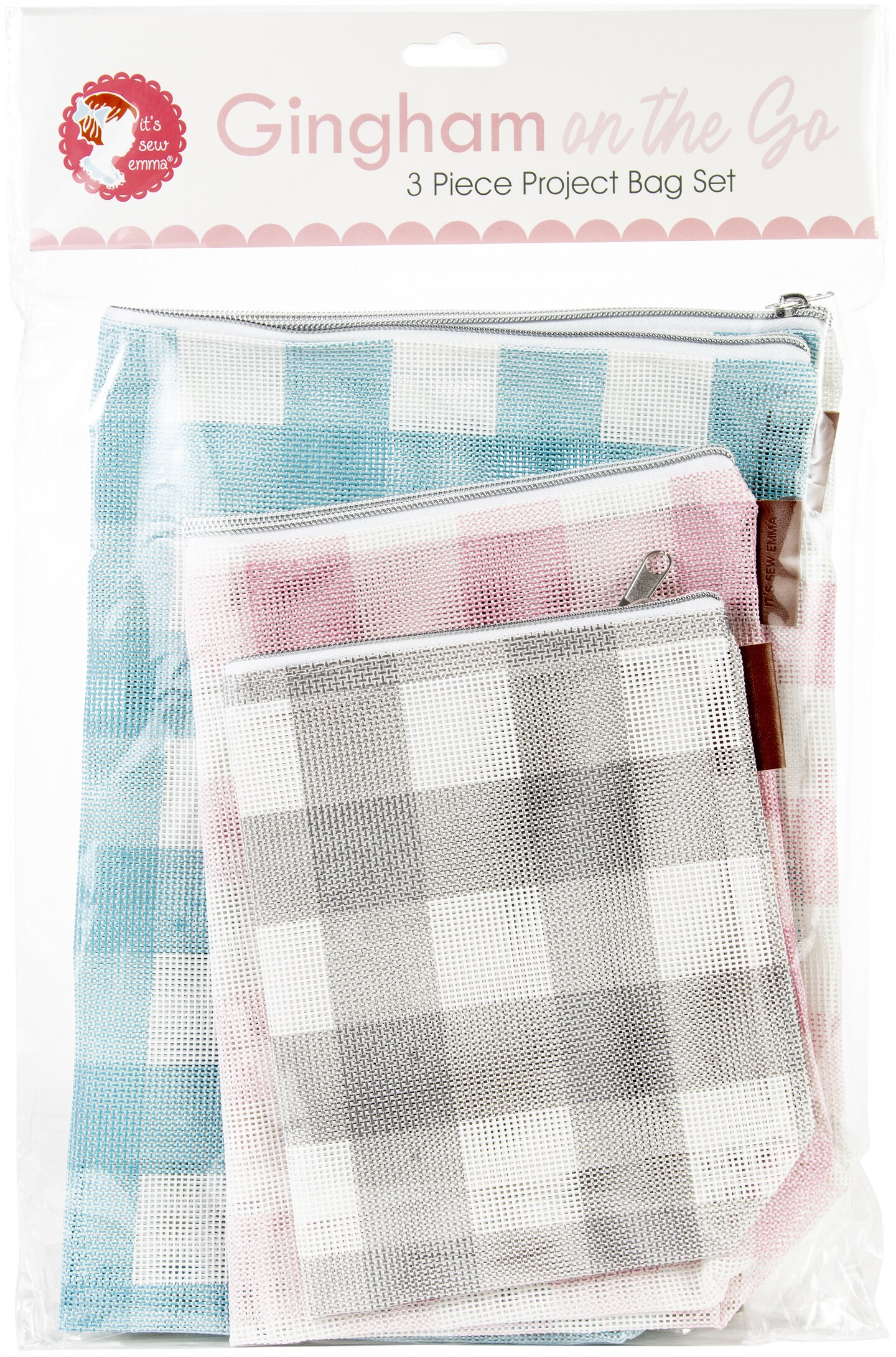 It's Sew Emma Mesh Project Bag Set 3/Pkg-Gingham | Michaels