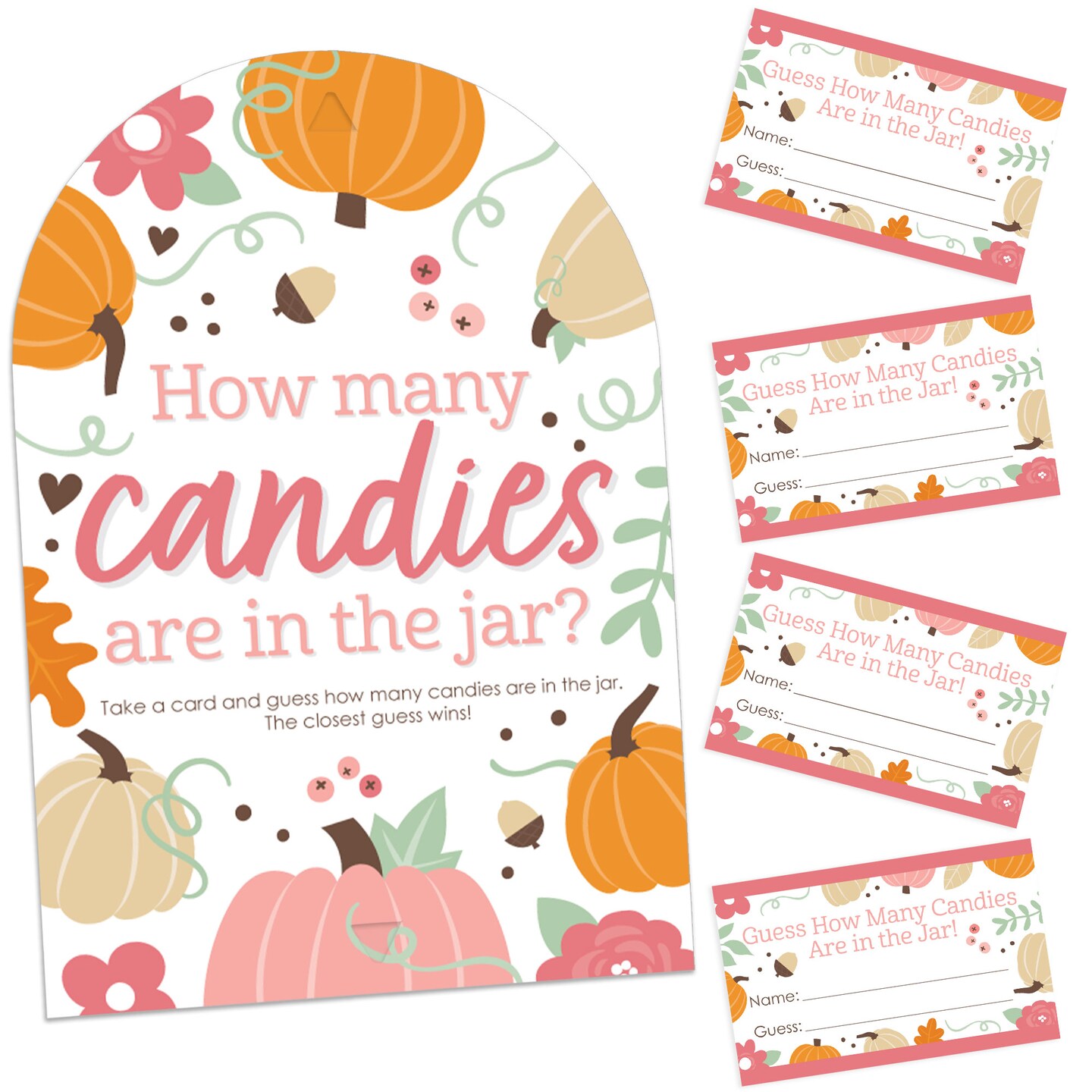 Big Dot of Happiness Girl Little Pumpkin - How Many Candies Fall ...