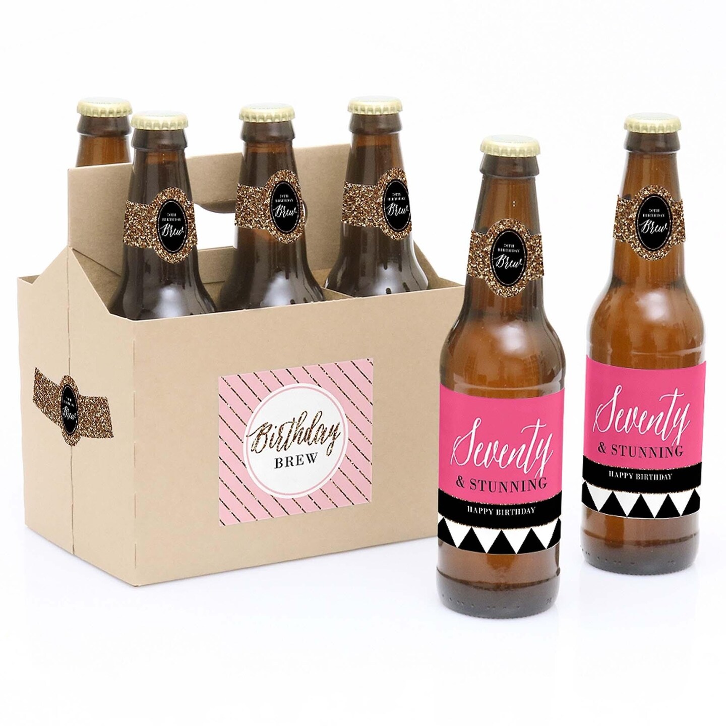 Big Dot of Happiness Chic 70th Birthday - Pink, Black and Gold ...