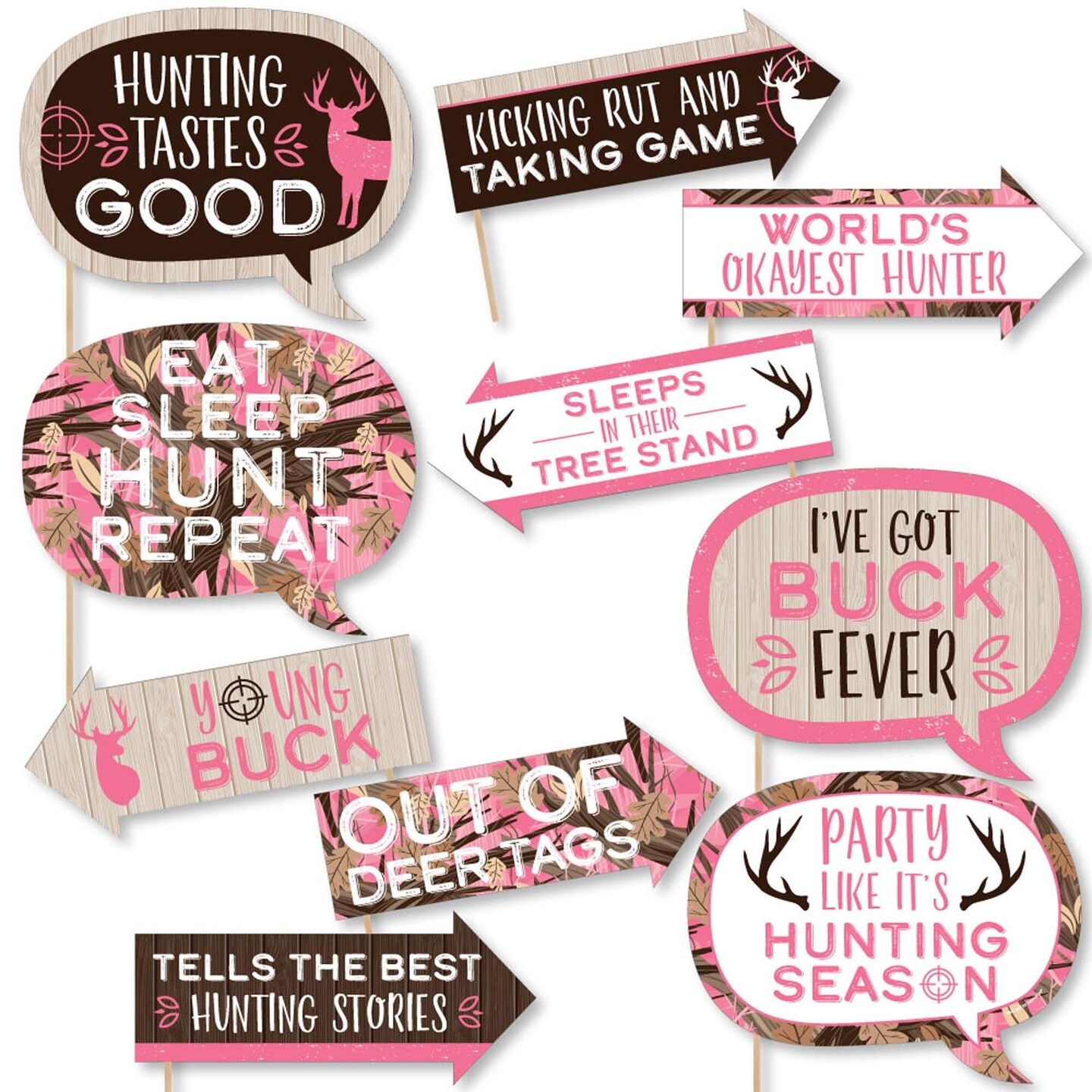 Big Dot of Happiness Funny Pink Gone Hunting - Deer Hunting Girl Camo ...