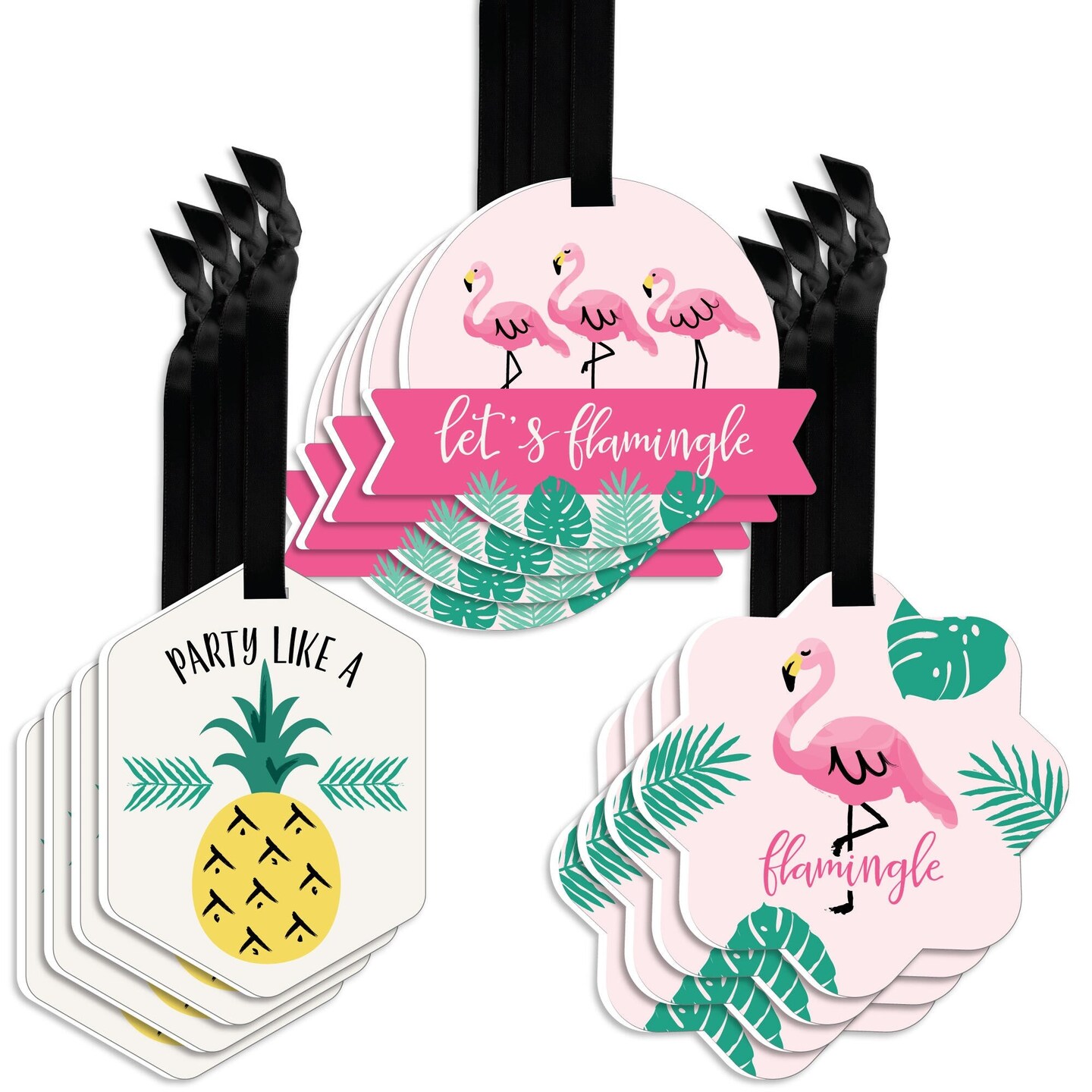 Big Dot of Happiness Pink Flamingo - Party Like a Pineapple - Assorted ...
