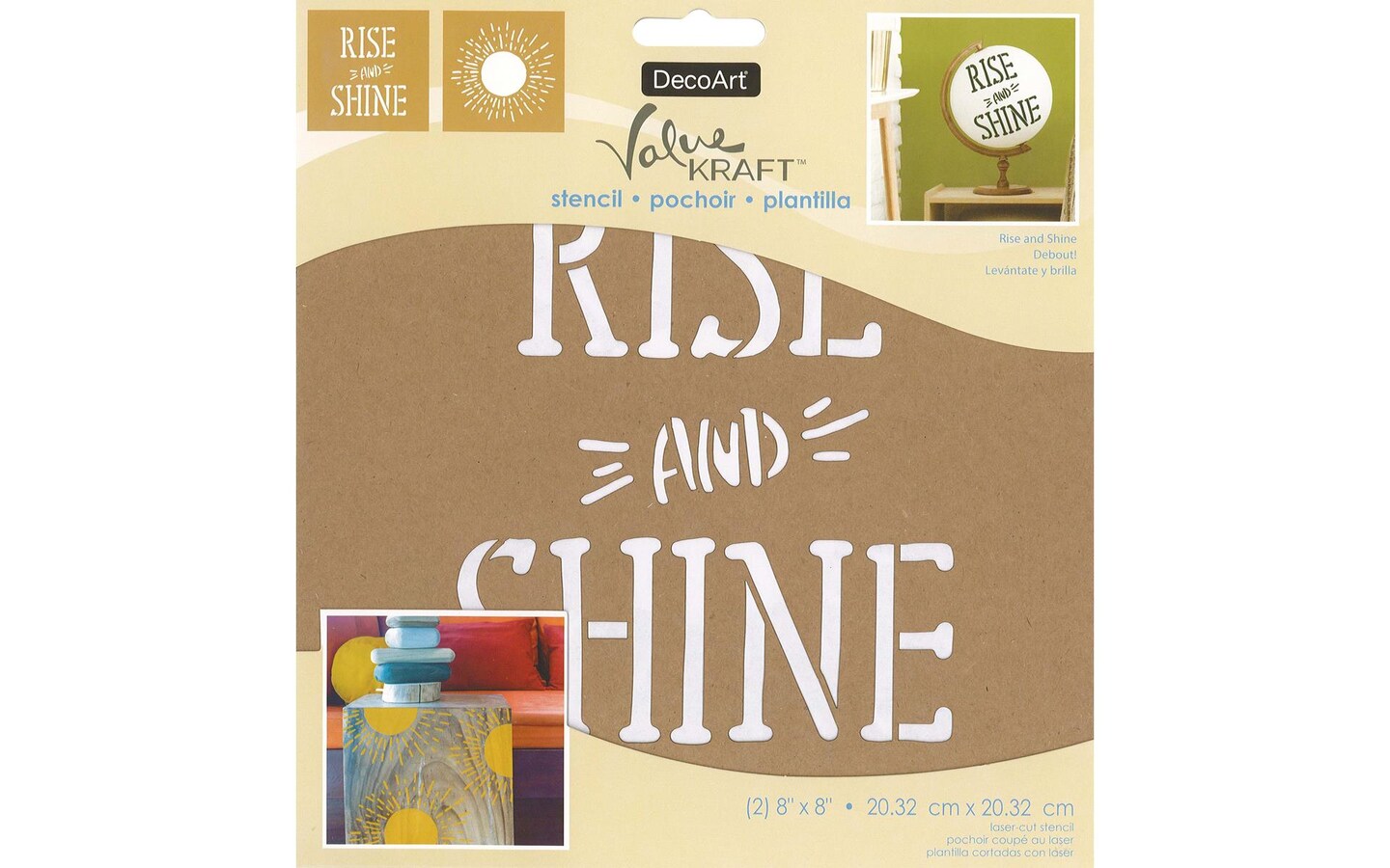 Decoart Value Kraft Stencil 8x8 Rise & Shine | Michaels
