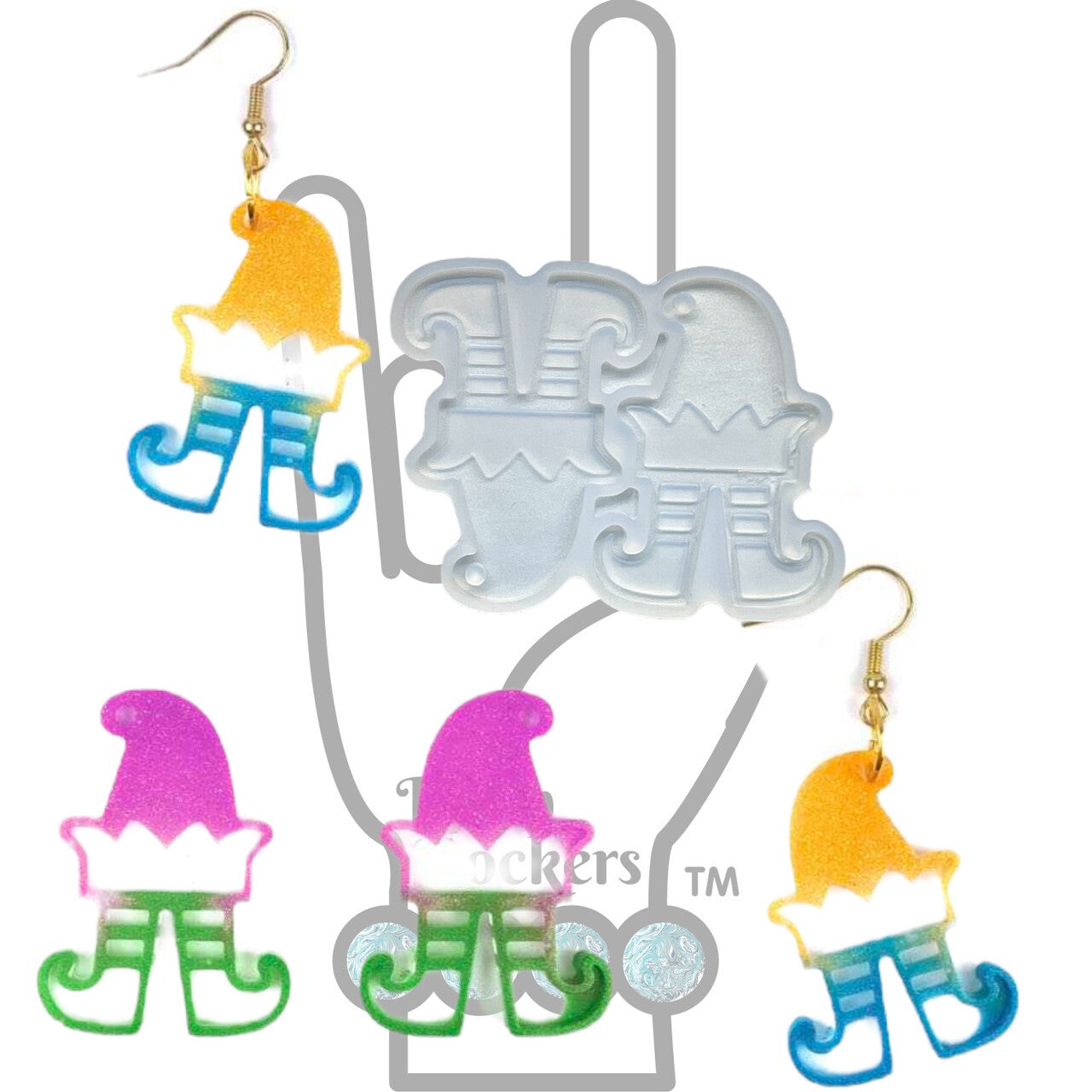 UV Safe Christmas Elf Legs Dangle Earring Mold for UV and Epoxy Resin ...