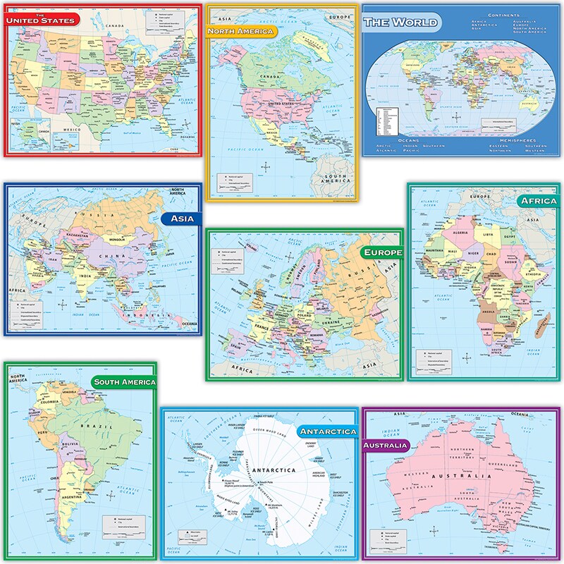 Map Charts Set, Set of 9 | Michaels