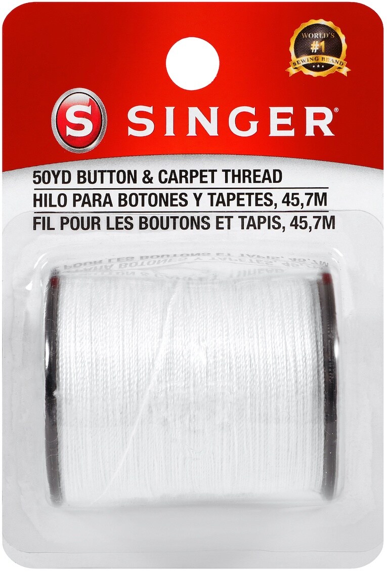 SINGER Button & Carpet Thread 50yd-White | Michaels