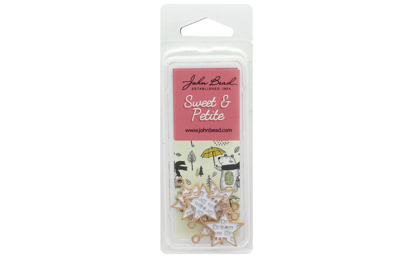 John Bead Sweet&Petite Charm Star Words White 8pc | Michaels