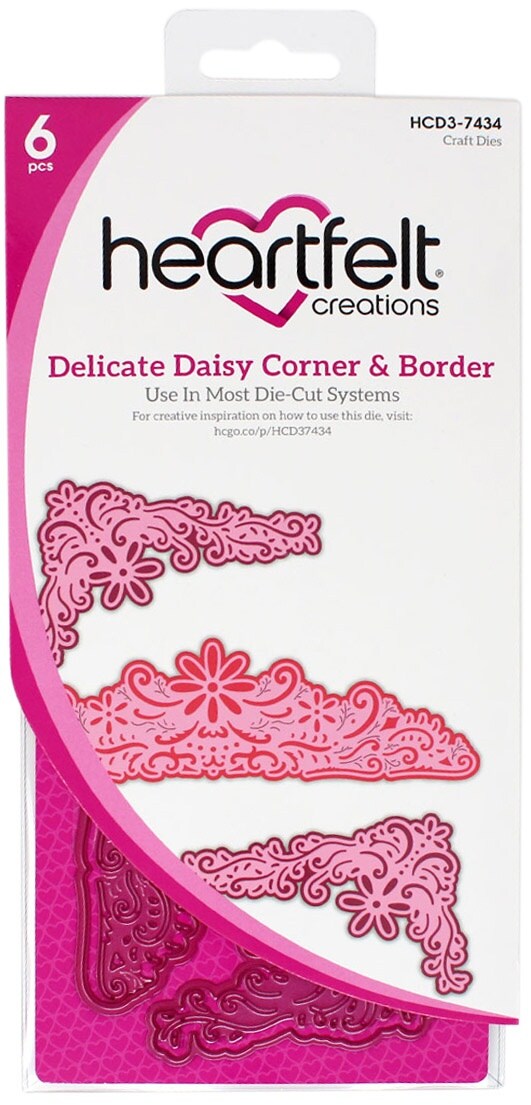Heartfelt Creations Cut & Emboss Dies-Delicate Daisy Corner & Border ...