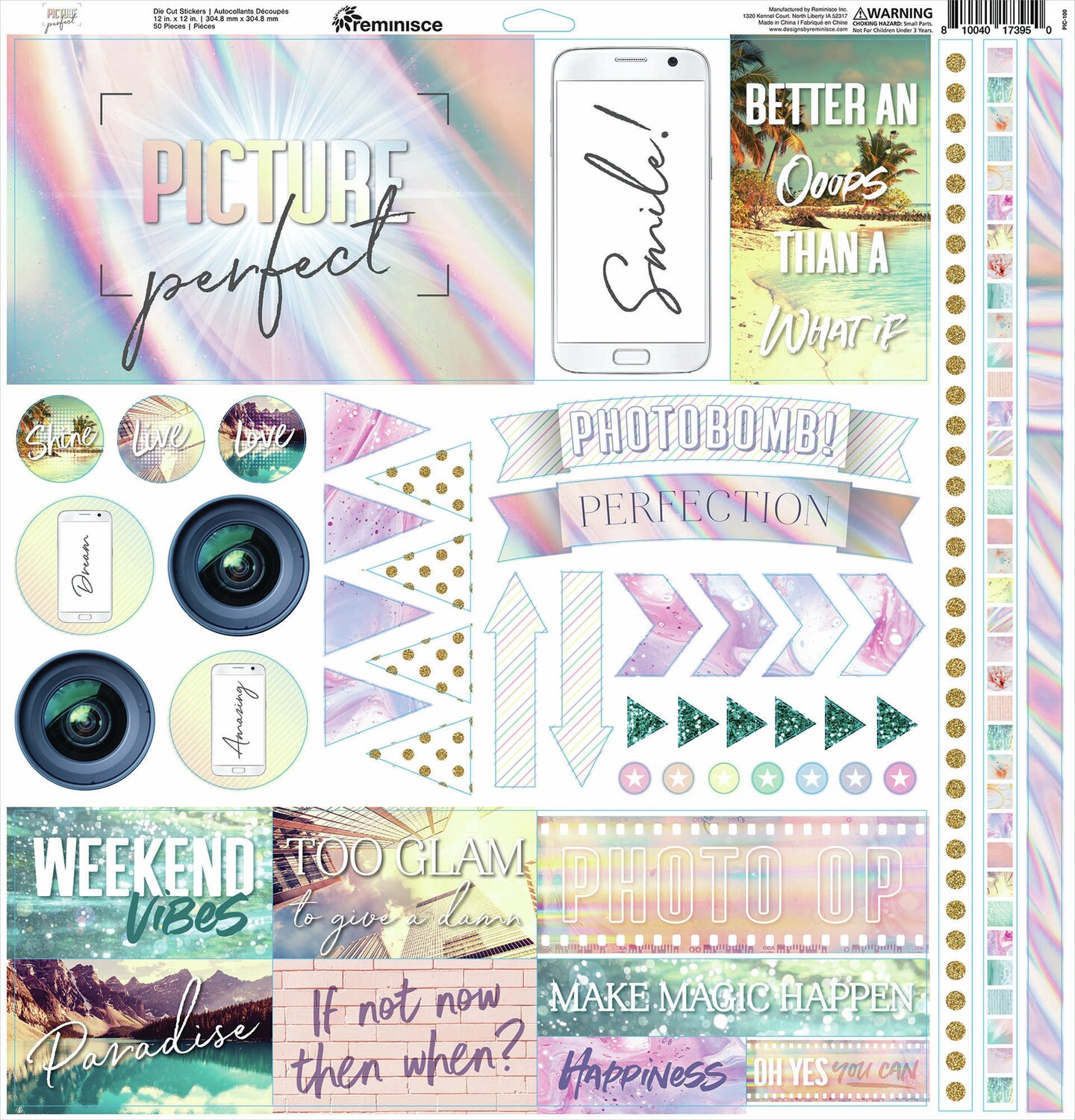 Reminisce Elements Cardstock Stickers 12"X12"-Picture Perfect | Michaels