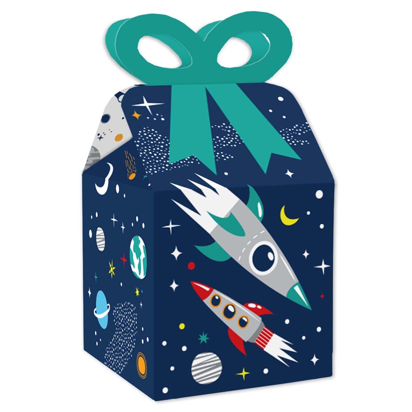 Big Dot of Happiness Blast Off to Outer Space - Square Favor Gift Boxes ...