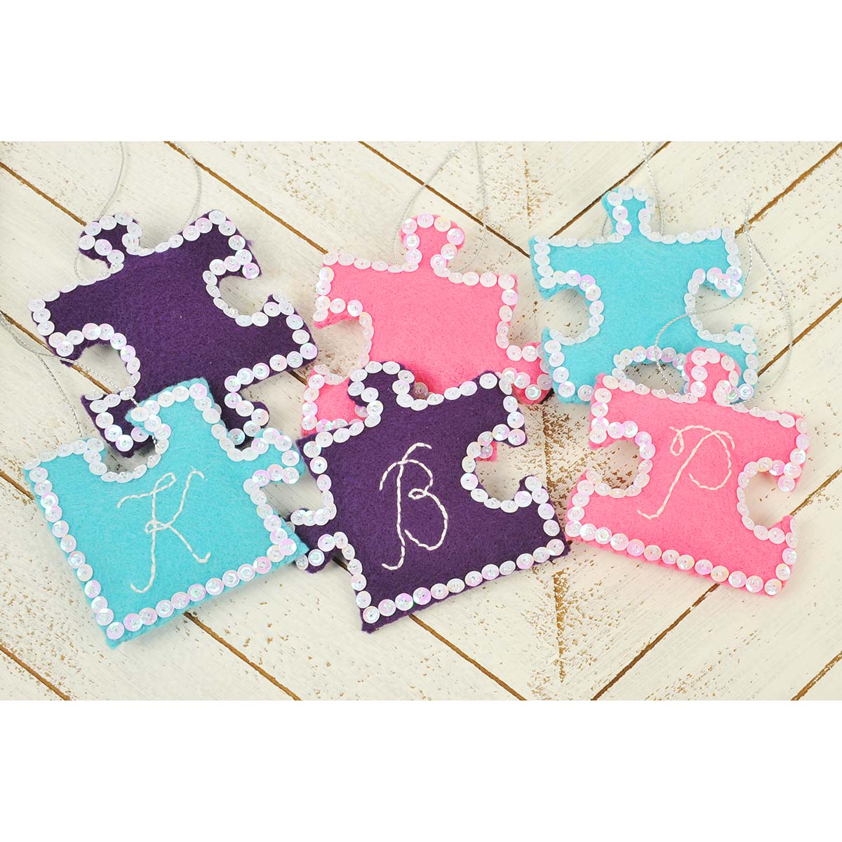 Felt Street Puzzle Piece Ornament Felt & Sequin Kit | Michaels