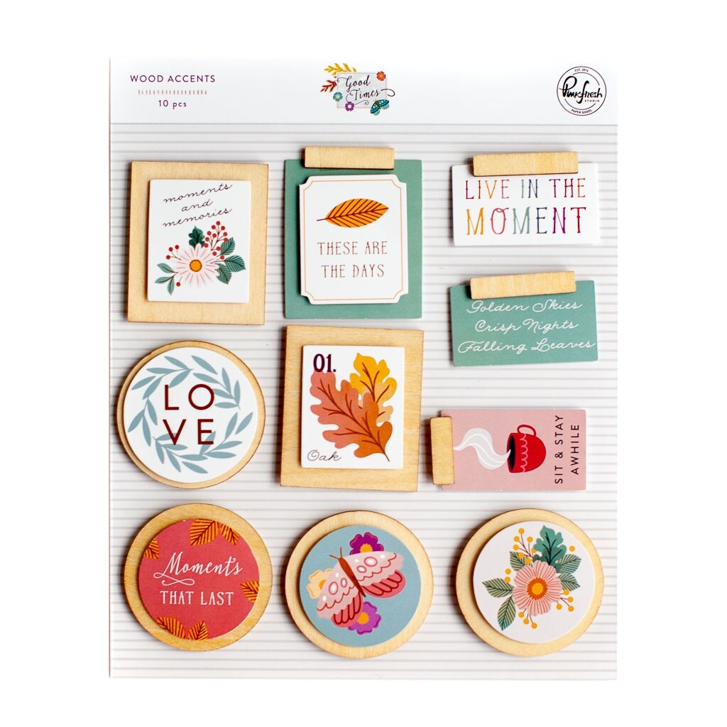 PinkFresh Wood Accent Stickers-Good Times | Michaels