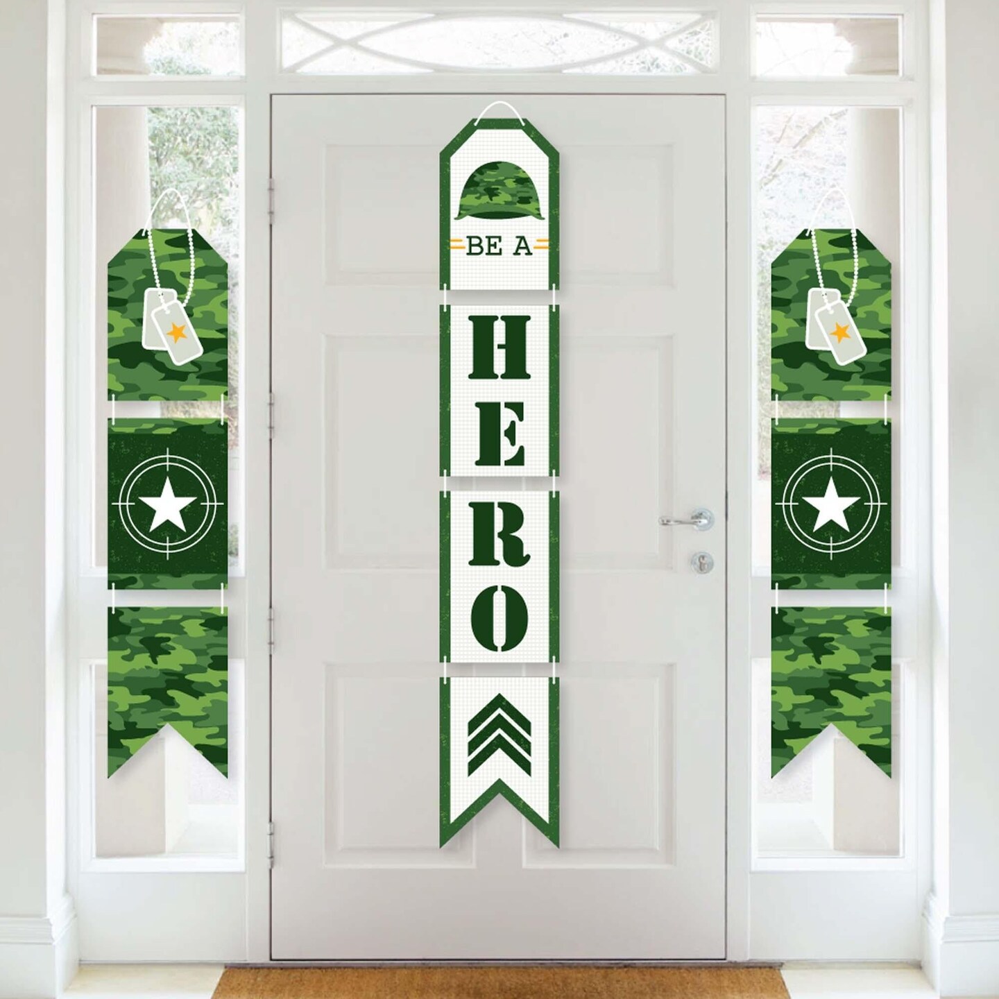 Big Dot of Happiness Camo Hero - Hanging Vertical Paper Door Banners ...