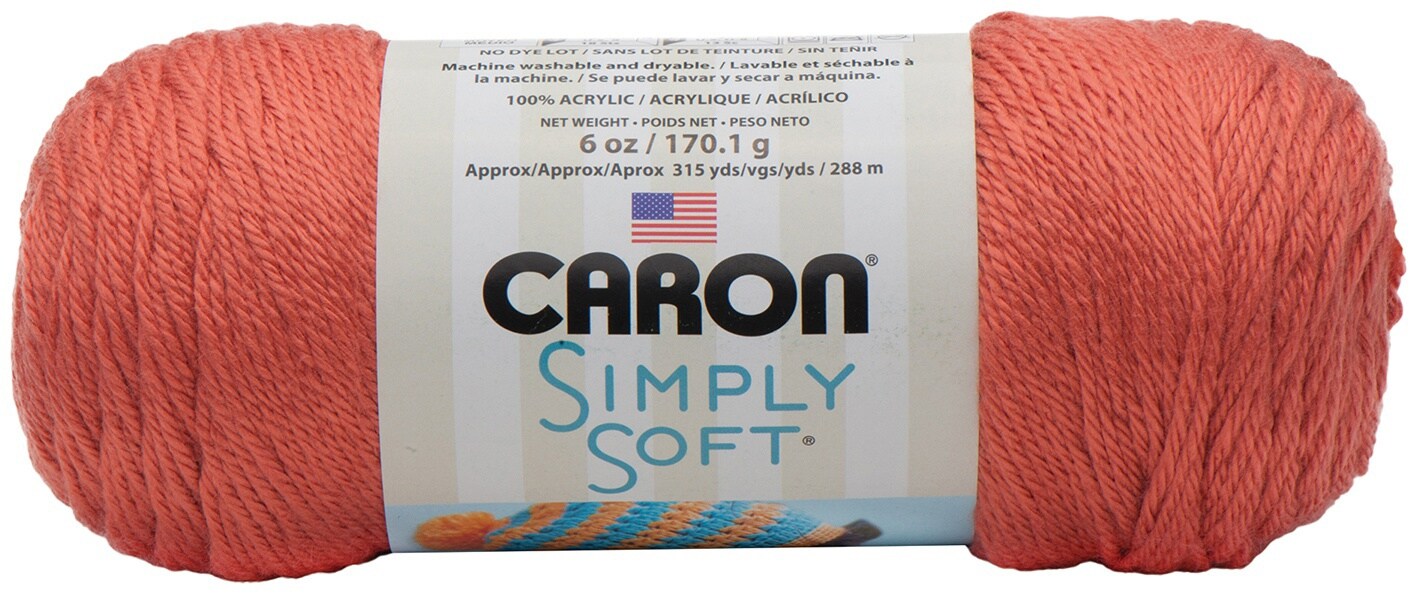 Caron Simply Soft Persimmon Yarn - 3 Pack of 170g/6oz - Acrylic - 4 ...