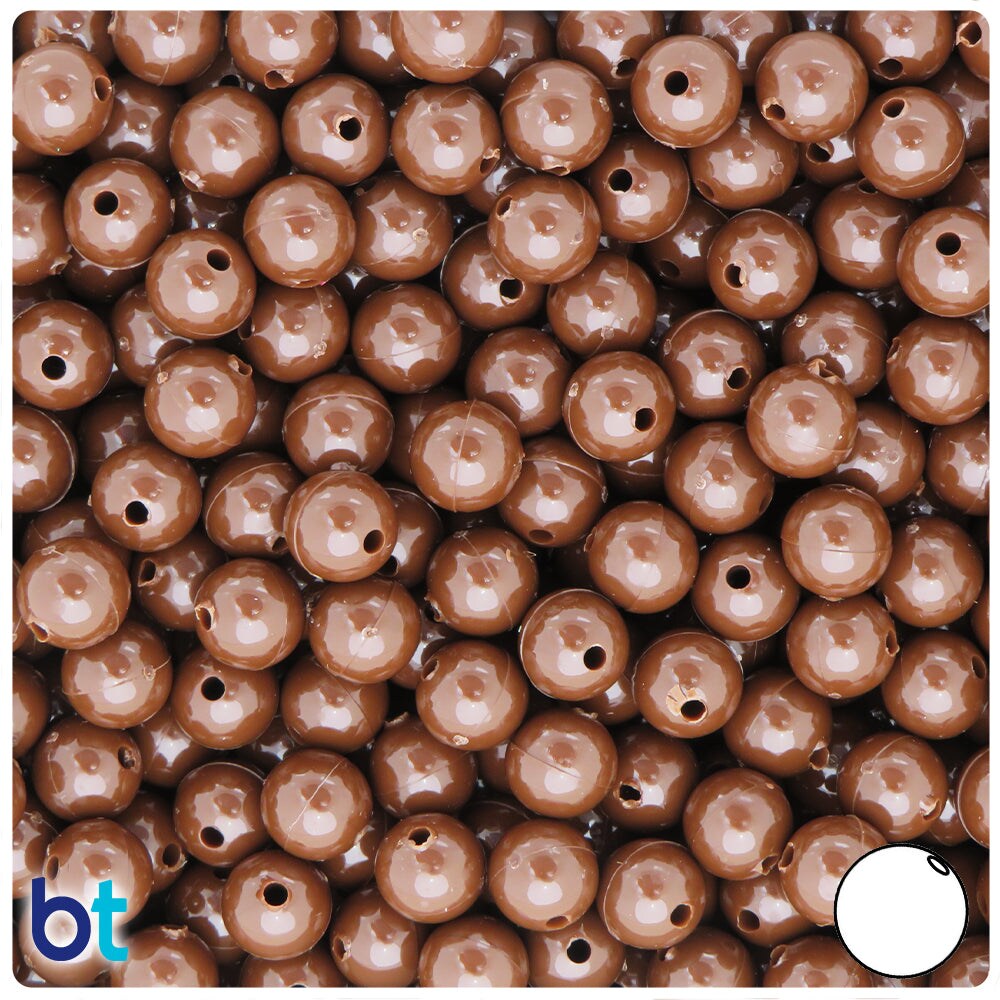 BeadTin Chocolate Opaque 8mm Round Plastic Craft Beads (300pcs) | Michaels