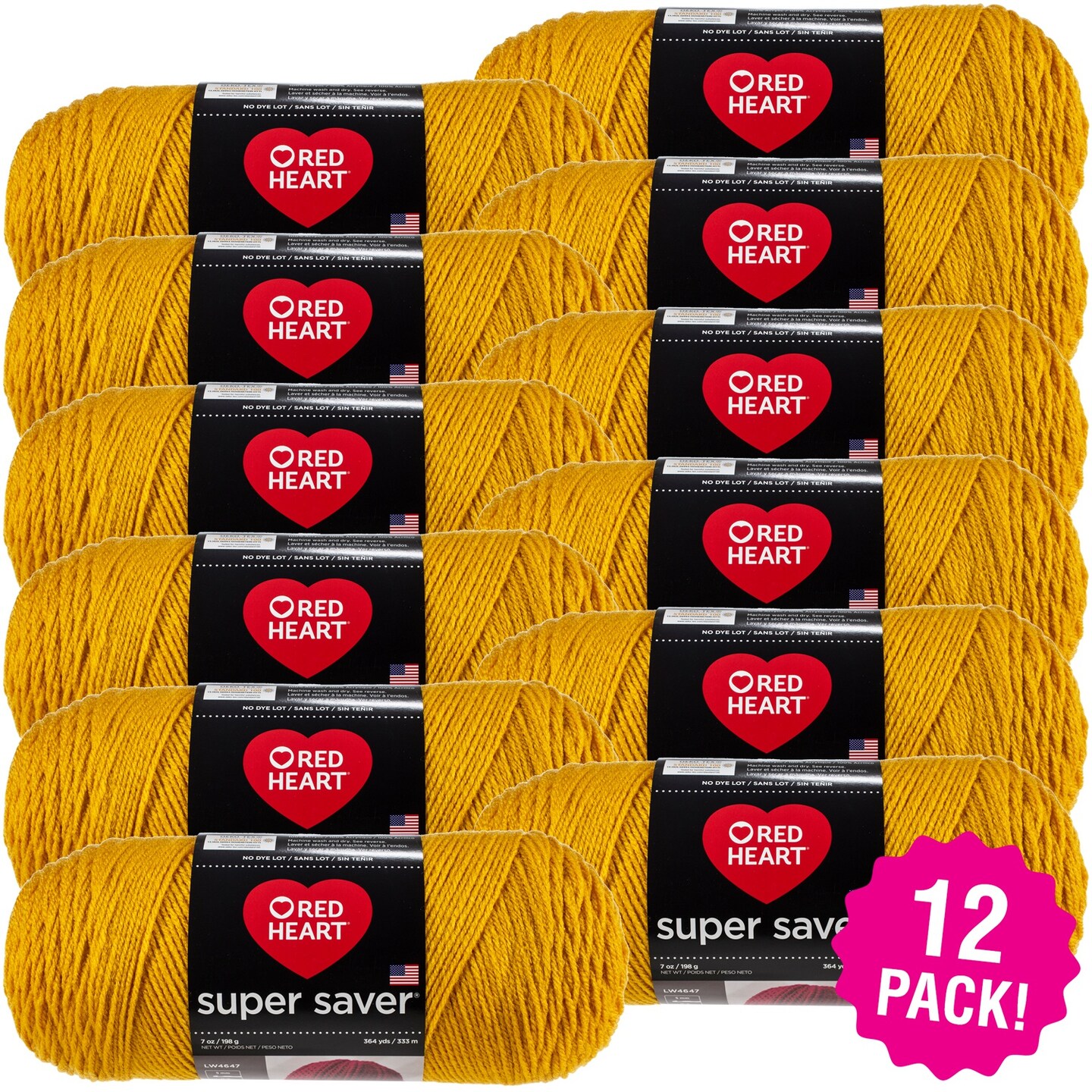 Multipack of 12 - Red Heart Super Saver Yarn-Gold | Michaels