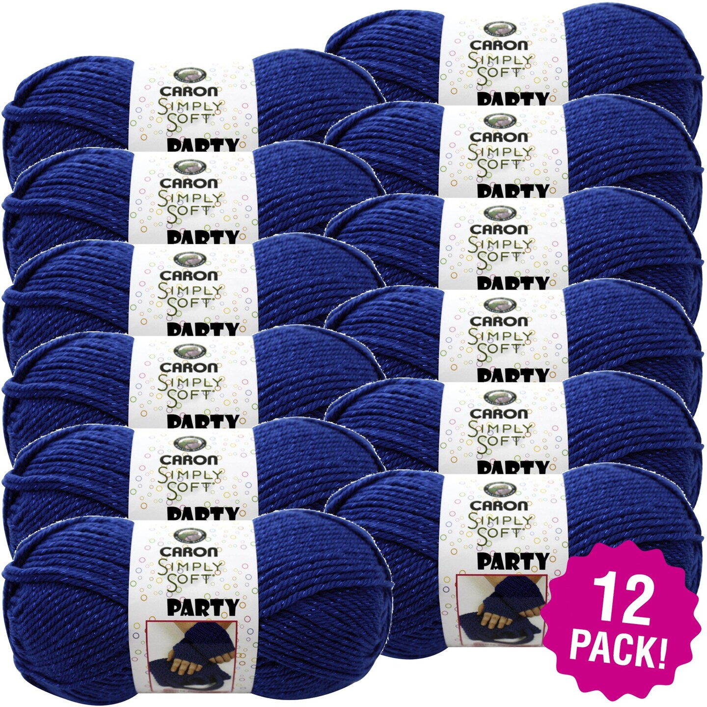 Multipack of 12 - Caron Simply Soft Party Yarn-Royal Sparkle | Michaels