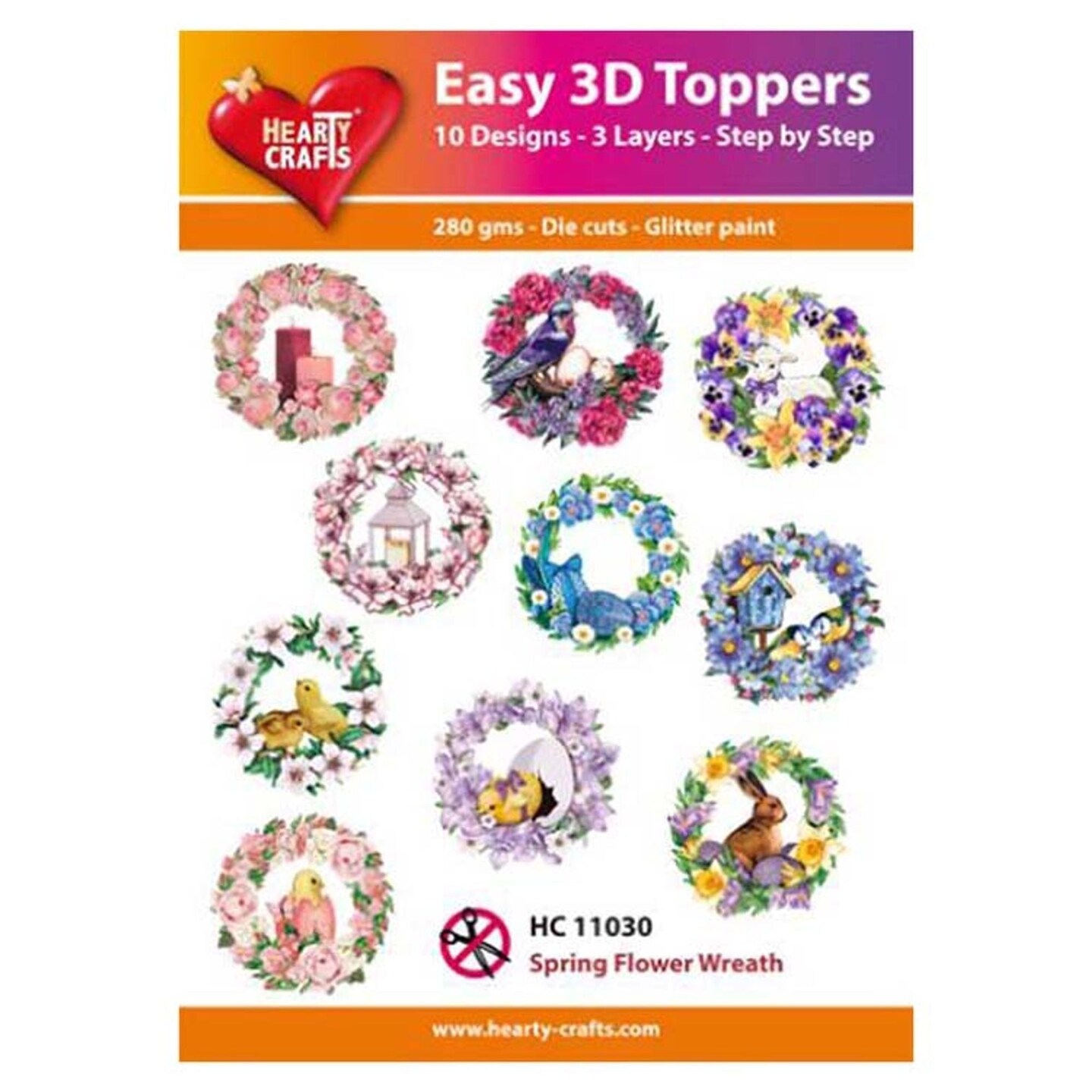 Hearty Crafts Easy 3D Toppers Spring Flower Wreath | Michaels