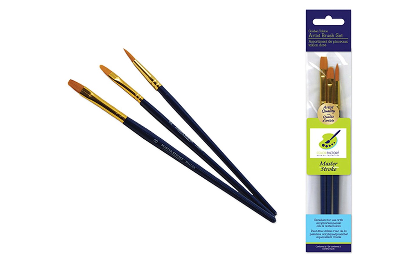 Multicraft Artist Brush Set Flat8,Rnd10,Fil2 3pc | Michaels