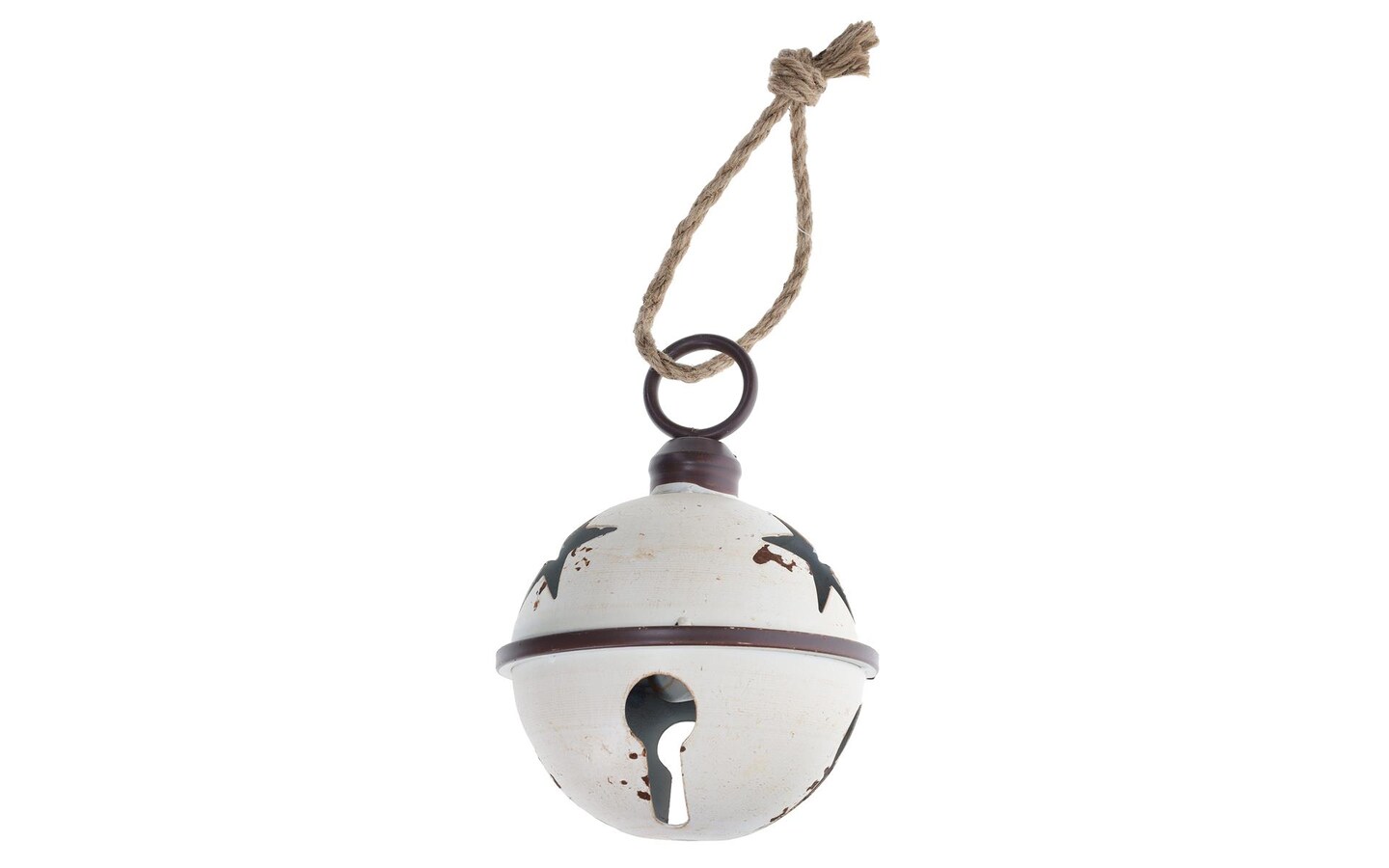 Sierra Pacific Decor Metal Jingle Bell 7" Rustic White, for holiday ...