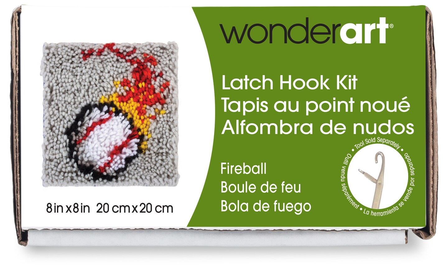 Wonderart Latch Hook Kit 8"X8"-Fireball | Michaels