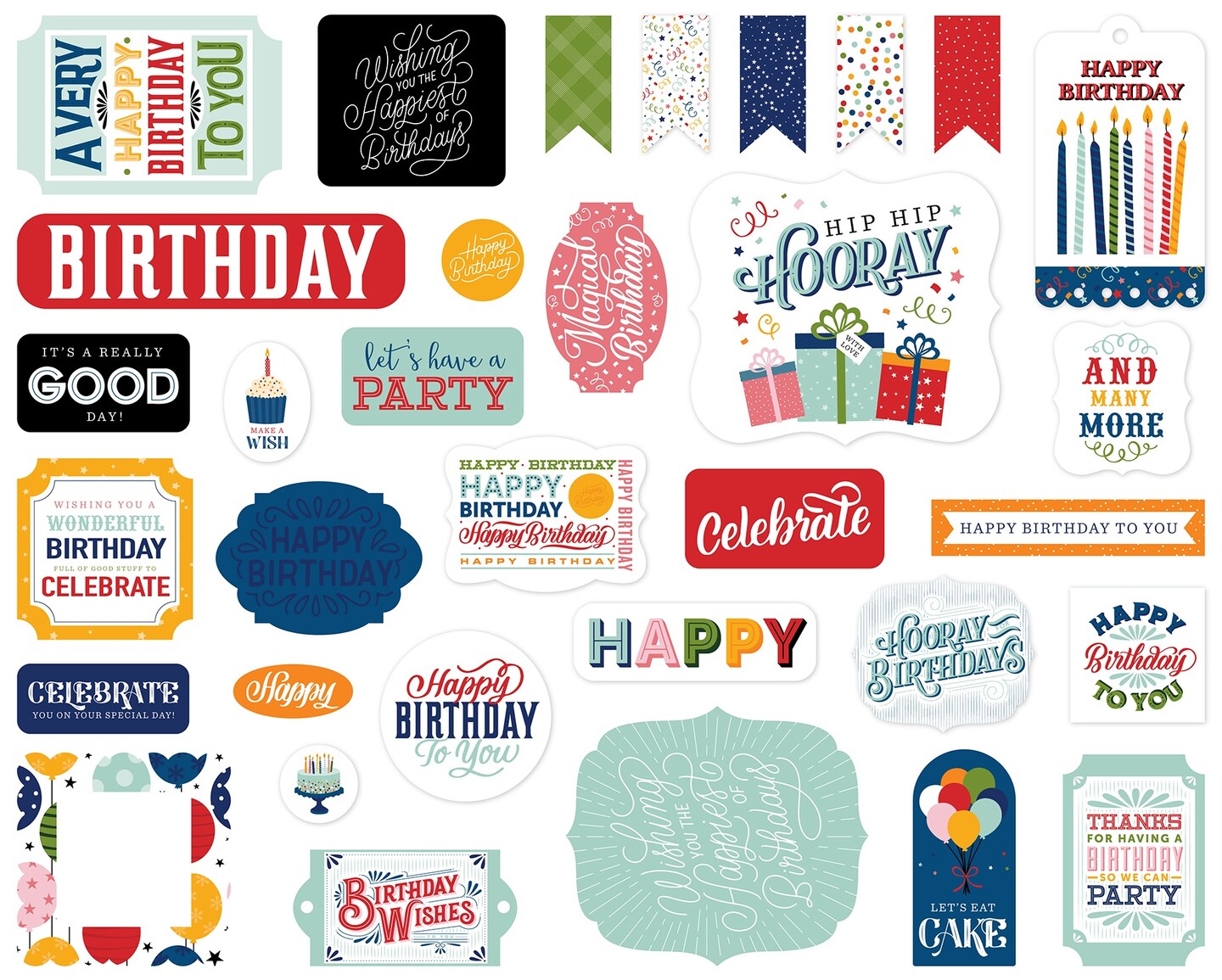 Echo Park Cardstock Ephemera 33/Pkg-Icons, Birthday Salutations | Michaels Echo Park Cardstock Ephemera 33/Pkg-Icons, Birthday Salutations | Michaels