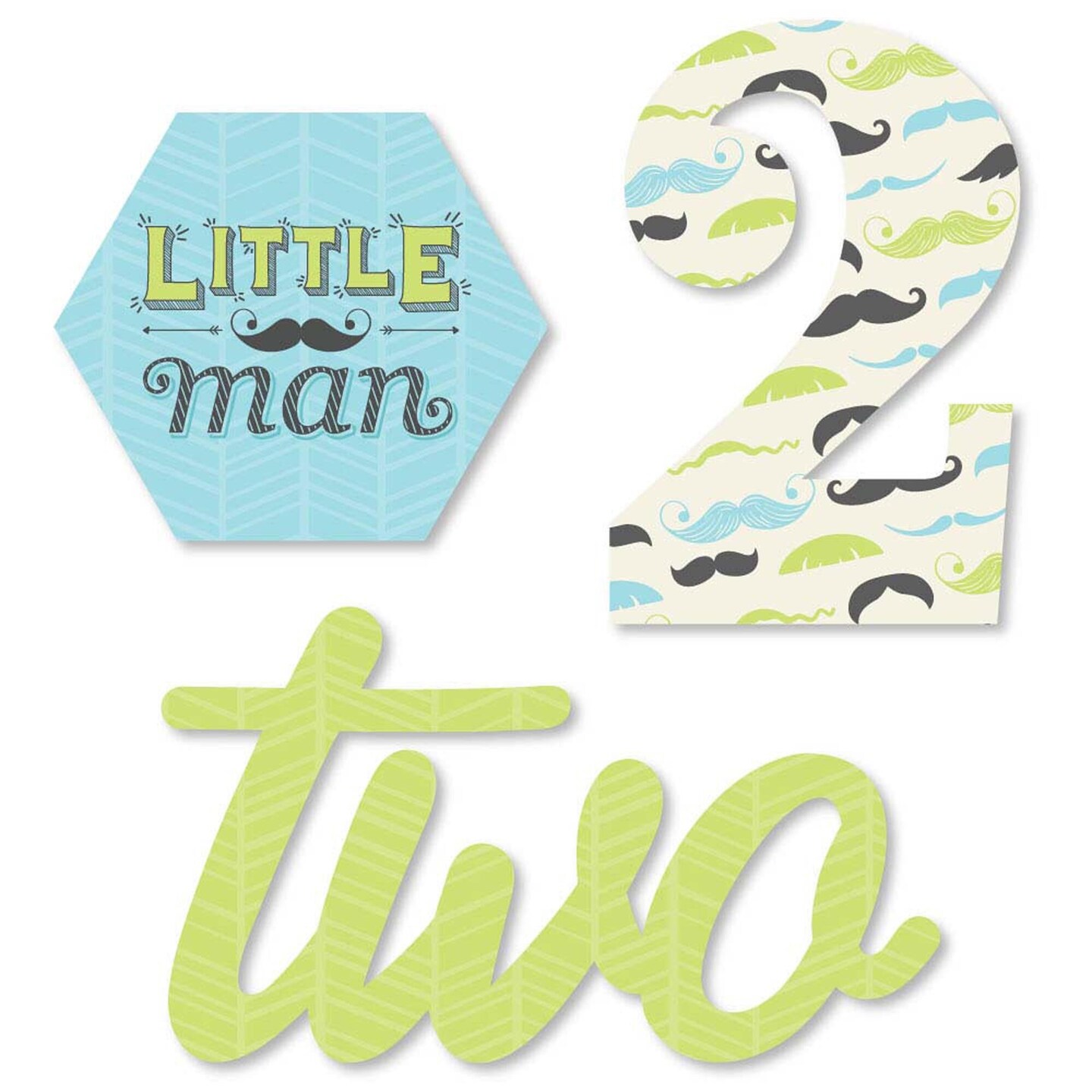 Big Dot of Happiness 2nd Birthday Dashing Little Man Mustache Party ...