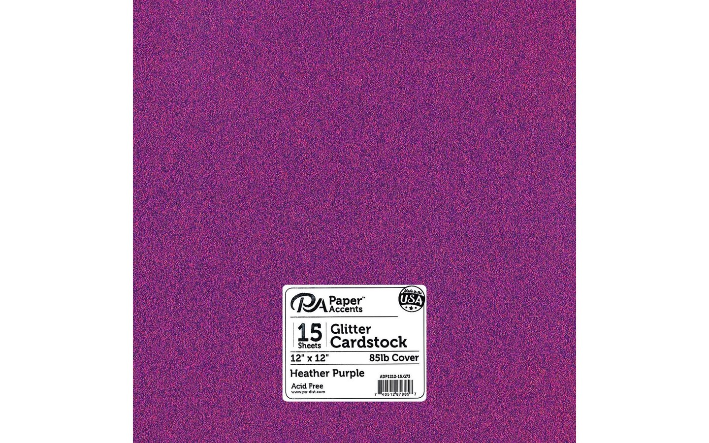 PA Paper Accents Glitter Cardstock 12" x 12" Heather Purple, 85lb ...