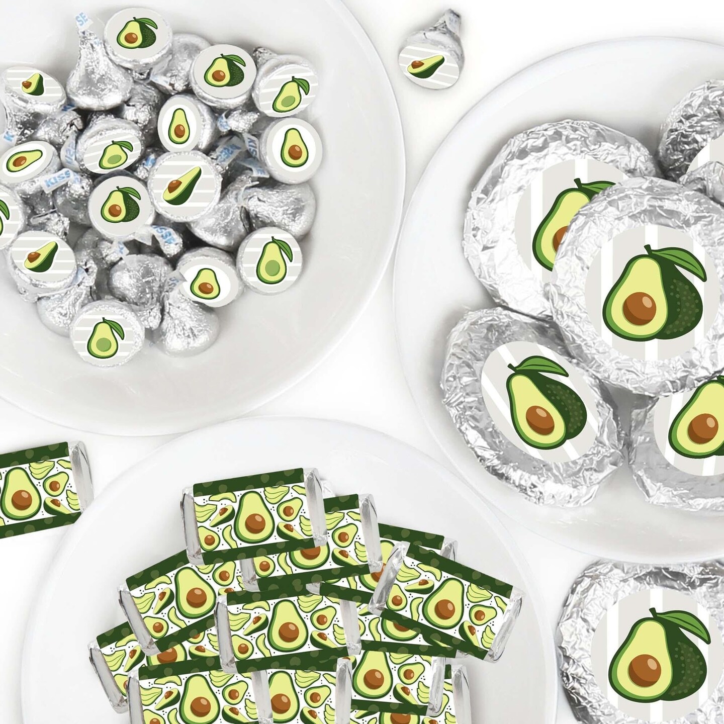 Big Dot of Happiness Hello Avocado - Mini Candy Bar Wrappers, Round ...