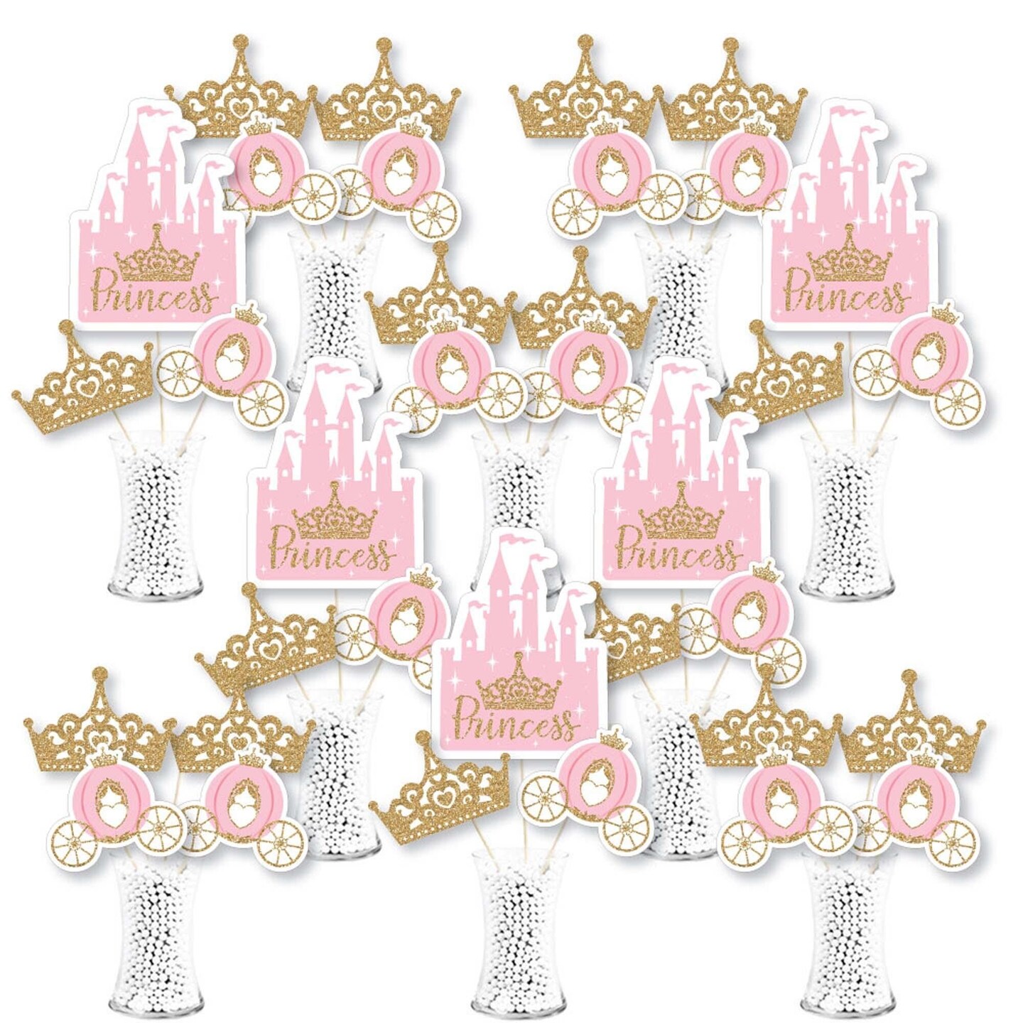 Big Dot of Happiness Little Princess Crown - Pink Princess Baby Shower ...