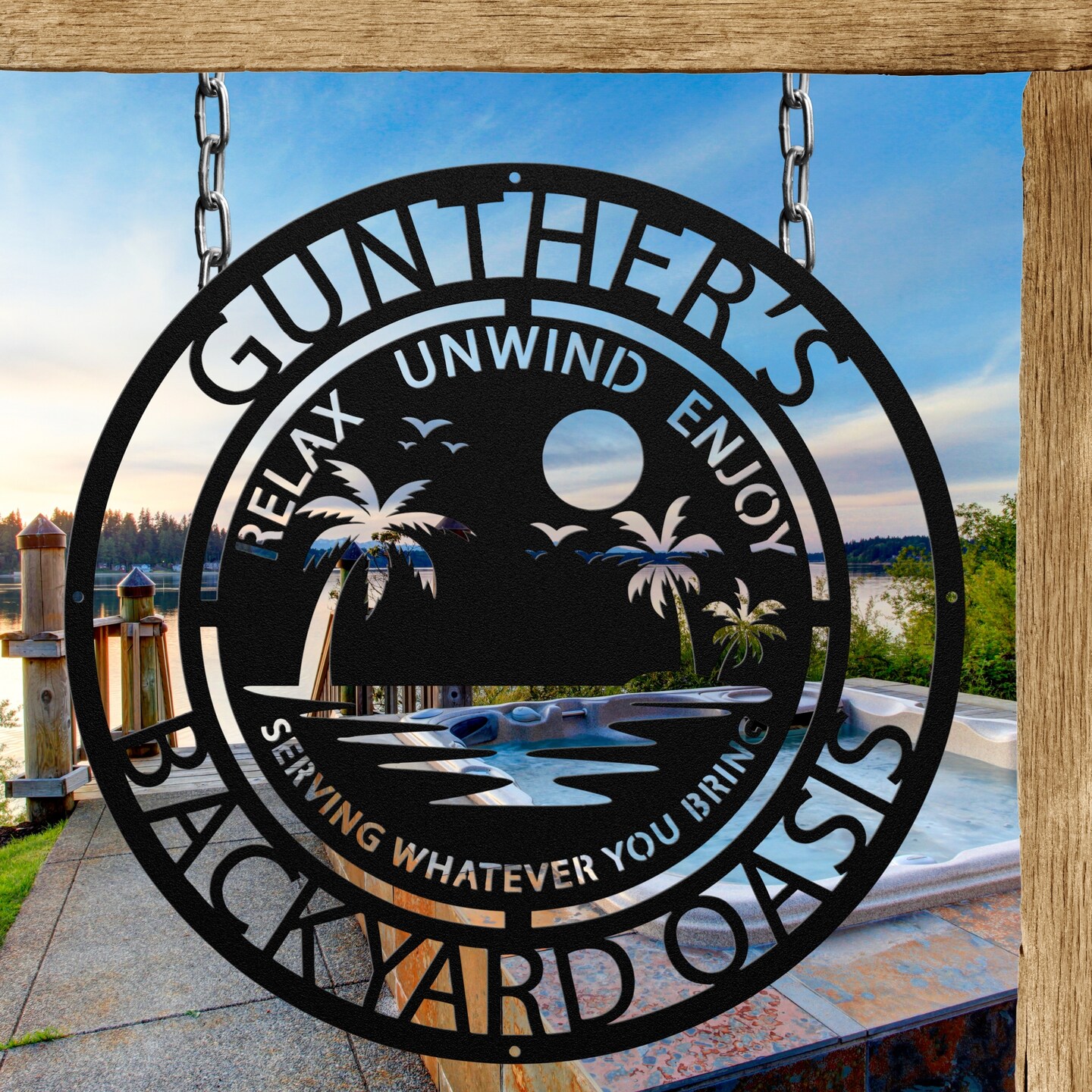 Decorative Summer Decor Metal Sign Wall Art, Personalized Family ...