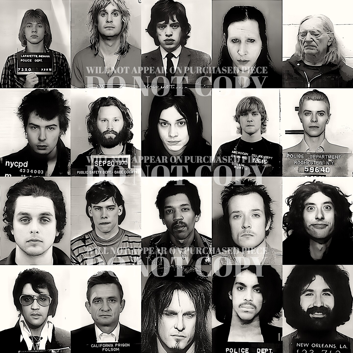 Famous Mugshots In Music 11 X 11 - Magnificent Celebrity Mug Shot ...