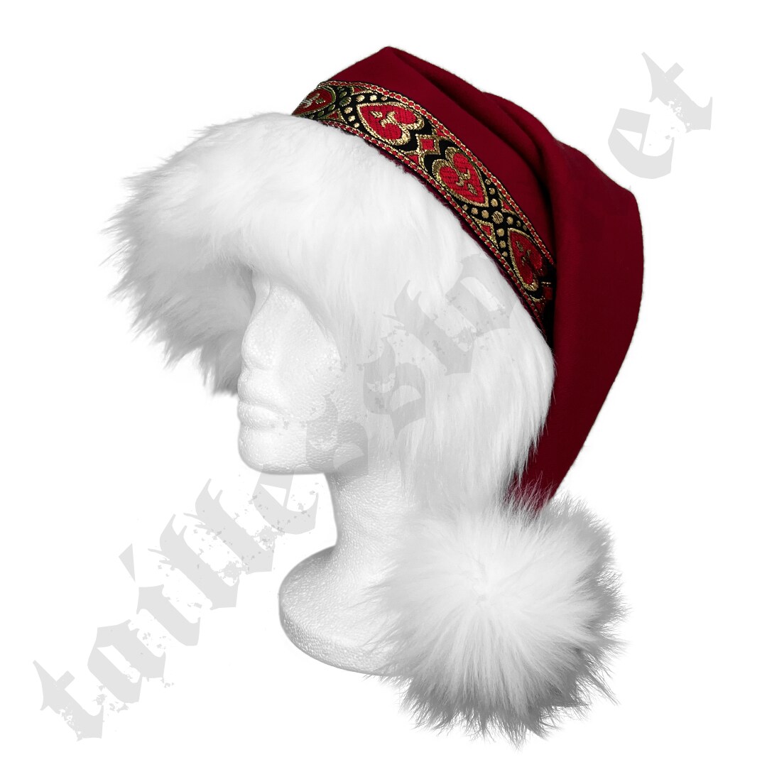 ITALIAN WOOL CASHMERE Coating Luxury Long Faux Fur Santa Hat ...