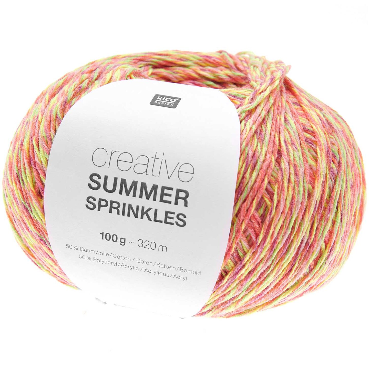Rico Creative Summer Sprinkles - Cotton Blend Yarn - Fine - #008 Neon ...