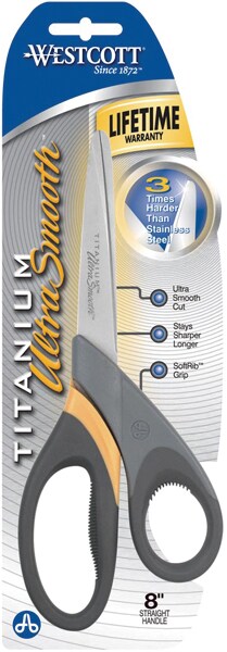 Westcott Ultra Smooth Titanium Straight Scissors 8"- | Michaels