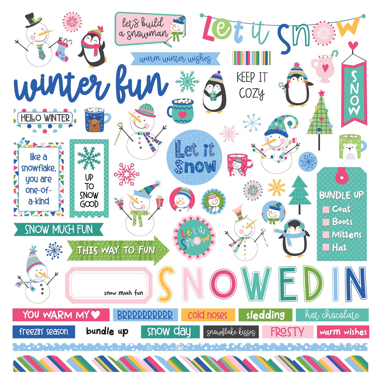 Snow Day Stickers 12"X12"-Elements | Michaels