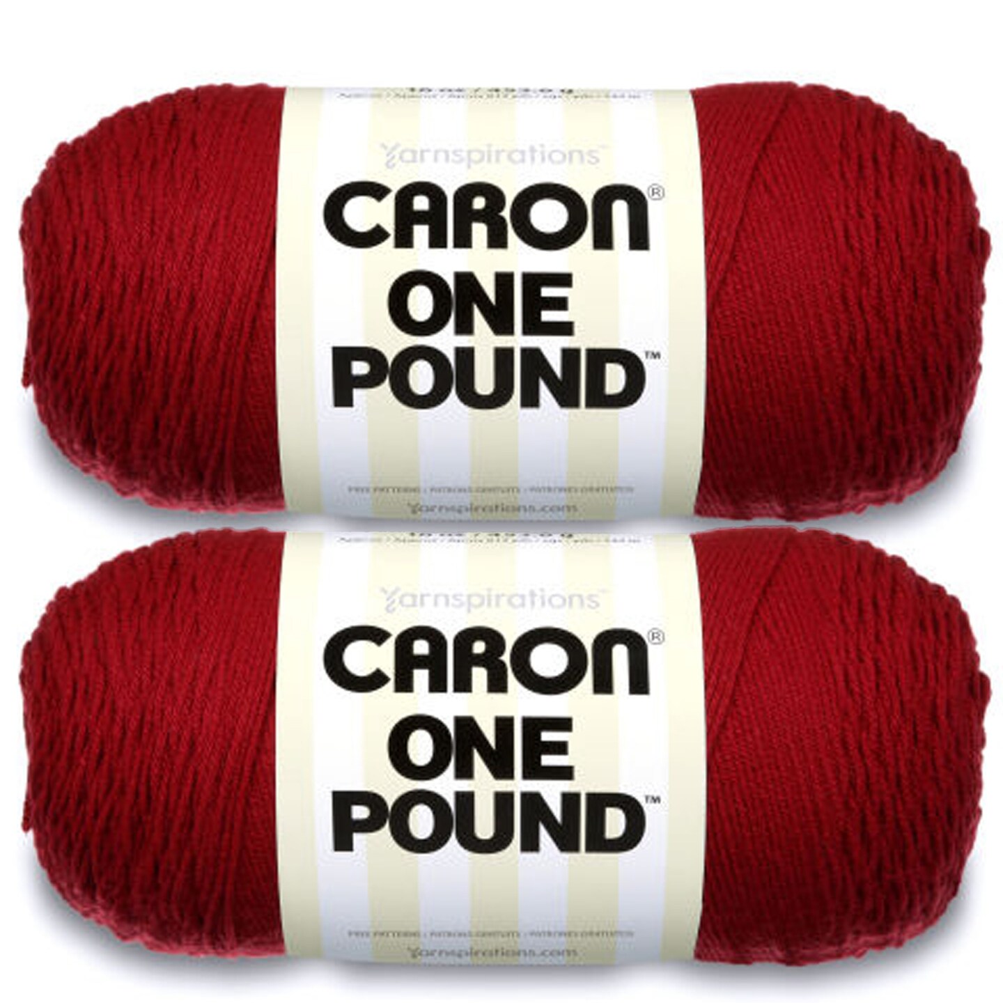 Caron One Pound Claret Yarn - 2 Pack of 454g/16oz - Acrylic - 4 Medium ...