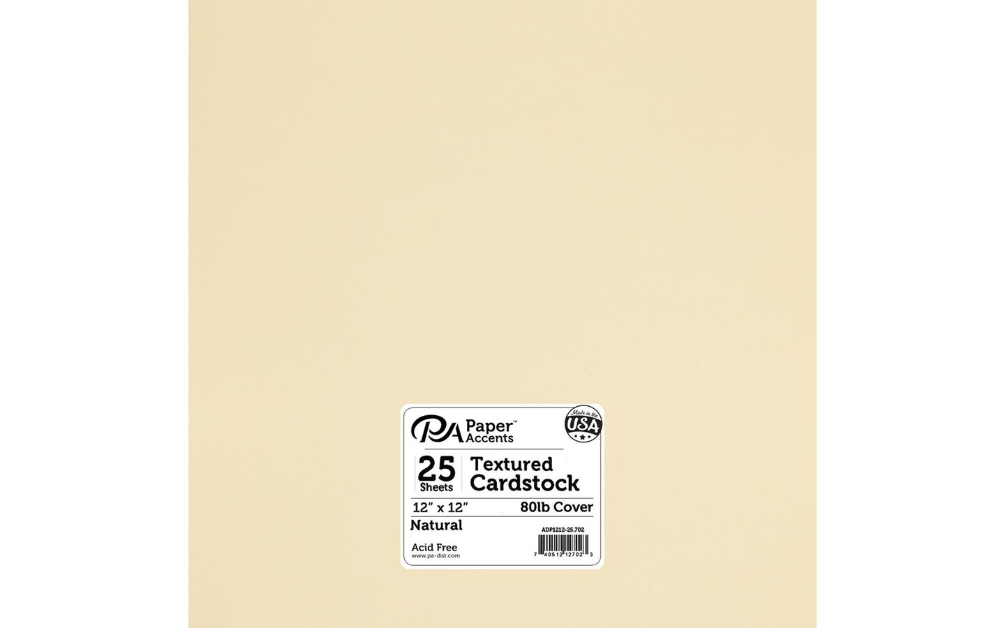 PA Paper Accents Textured Cardstock 12" x 12" Natural, 80lb colored ...