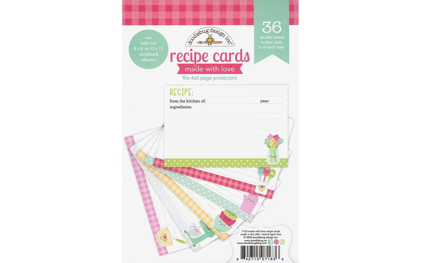 Doodlebug Made With Love Recipe Cards | Michaels