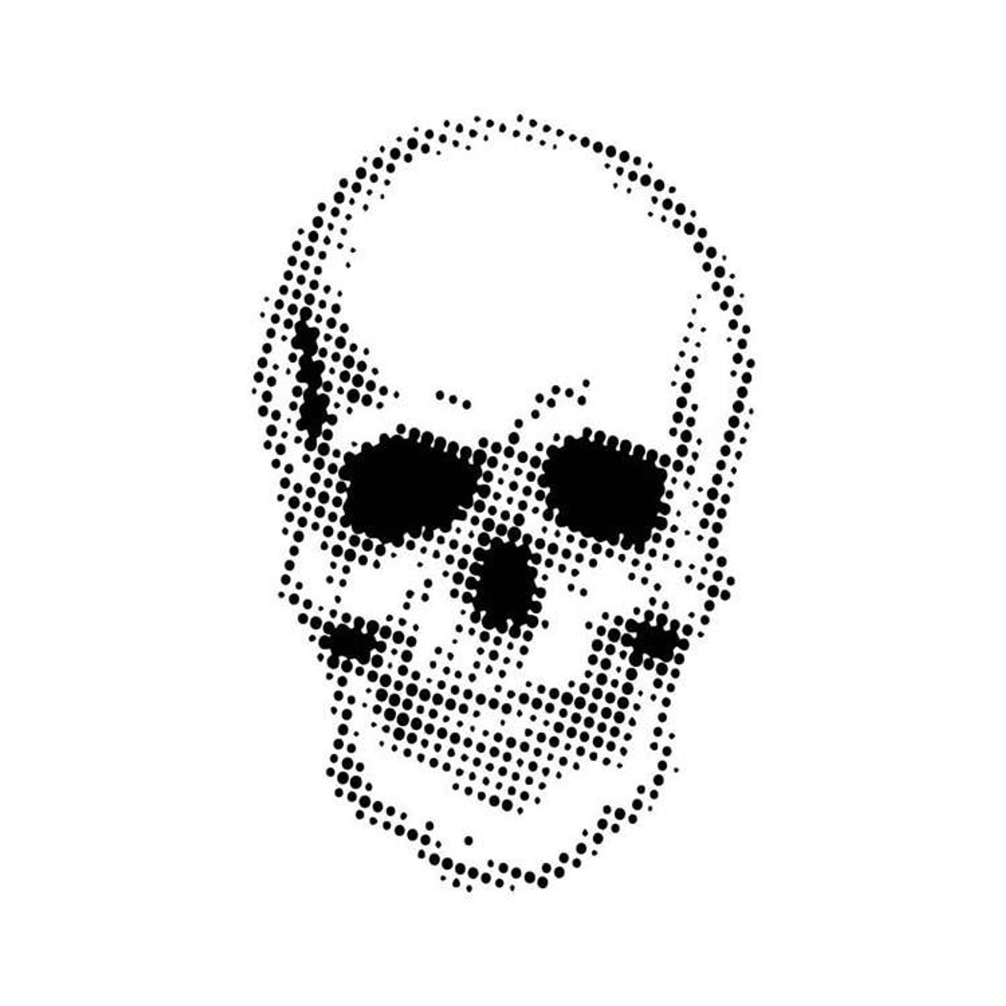 Creative Expressions 7 x 7 Stencil by Andy Skinner Half Tone Skull ...
